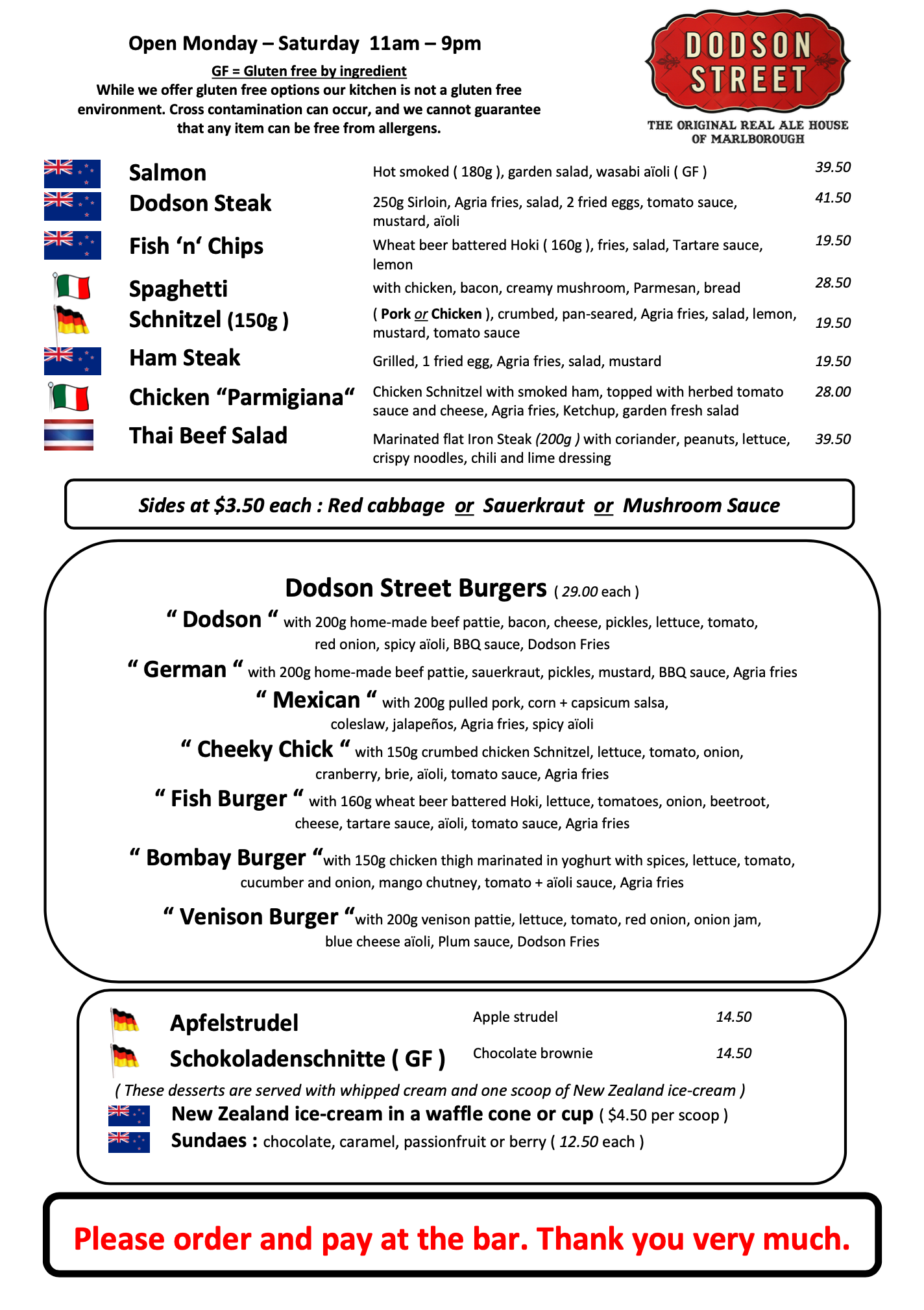 Dodson Street Blenheim Restaurant, All Day Menu with a great selection ...